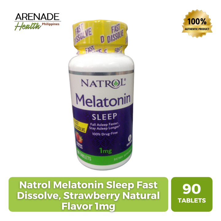 Natrol Melatonin Sleep Fast Dissolve, Strawberry Natural Flavor 1mg (90 Tablets) | Lazada PH