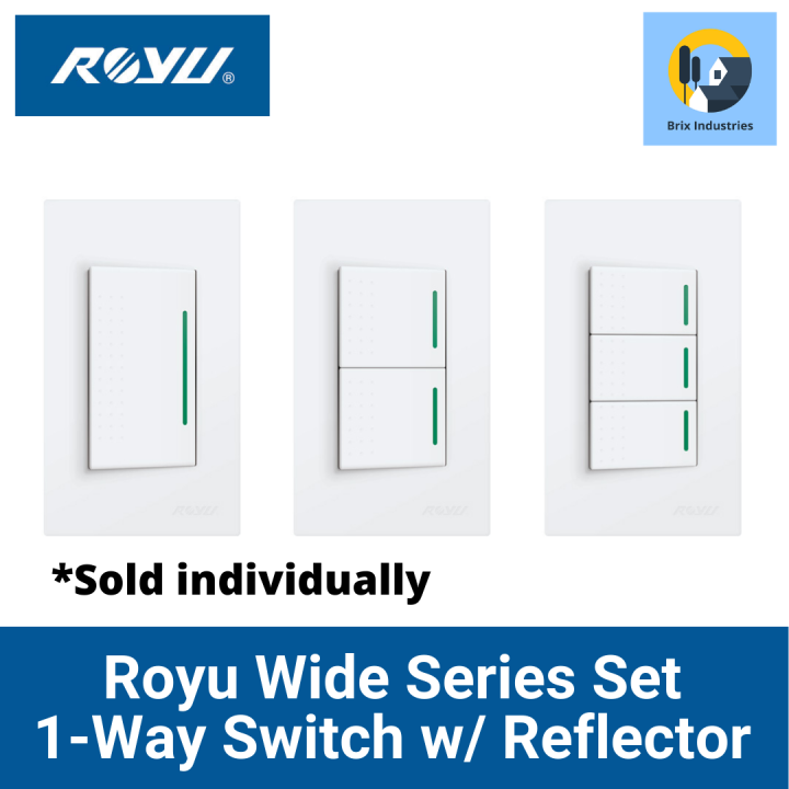 Royu Wide Series 1 Way Switch with Reflector Set 1 2 3 Gang WD511 WD513 ...