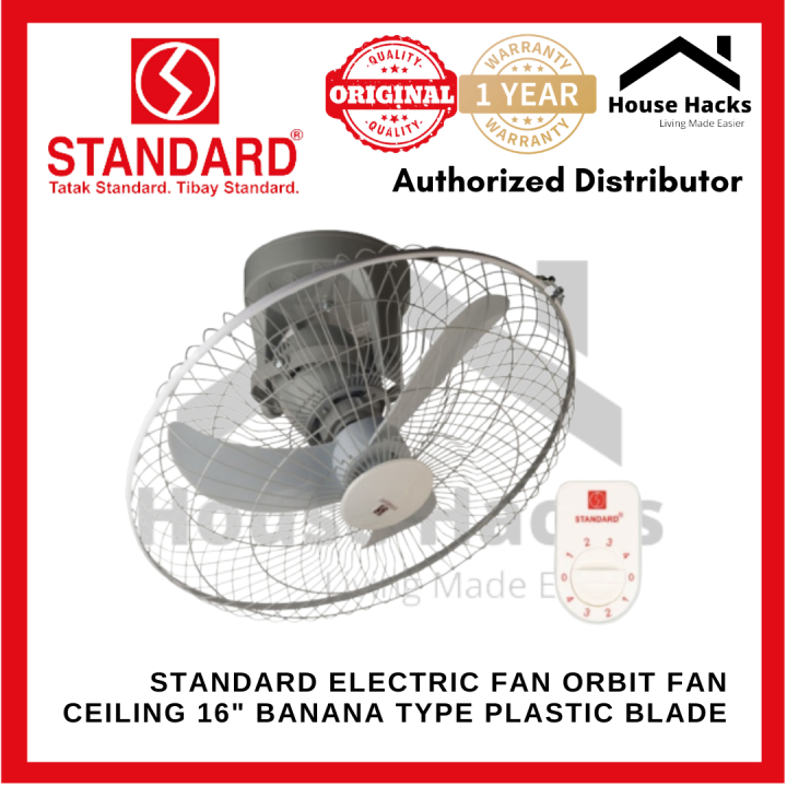 Standard Electric Fan Orbit Fan Ceiling 16" Banana Type Plastic Blade SOF-16B (House Hacks ...