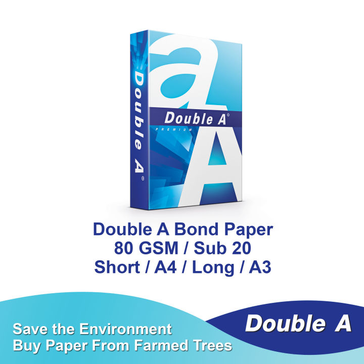 Double A Bond Paper A11(Short) 80GSM 500 Sheets per ream | Lazada PH