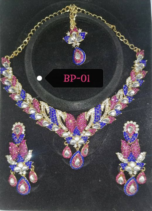 BOMBAY DESIGN NECK SET C/W CUTE STONES (COLOURFUL) | Lazada