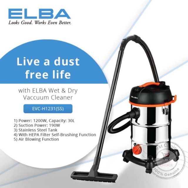 ELBA VACUUM CLEANER EVC-H1231 (SS) | Lazada