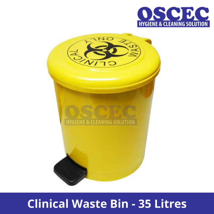 Clinical Waste Bin 35L / Hospitality Medical Use Waste Bin / Yellow ...