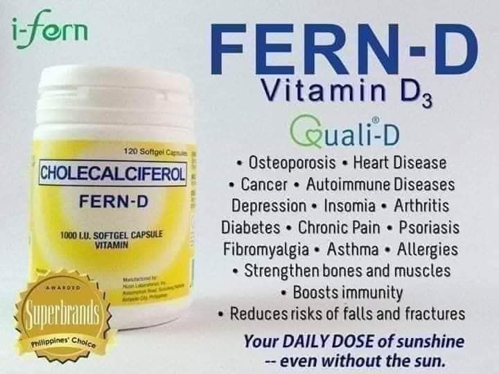 Authentic Fern - D 120pcs/Bottle by iFern Vitamin D | Lazada PH
