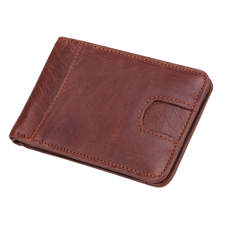 Casual Small Wallet for Men Genuine Leather Male Slim Wallets Short ...
