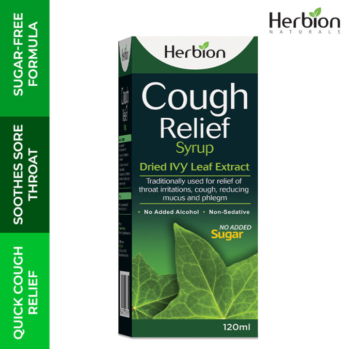Herbion cough relief syrup with dried ivy leaf extract-relieves throat ...