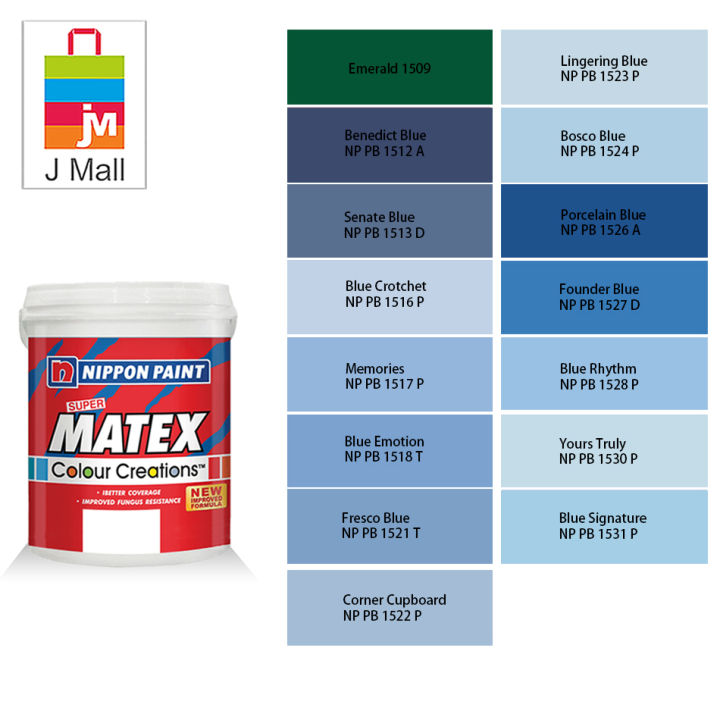 (1512-1531) 5L Nippon Paint Interior Super Matex Magical Blues ...