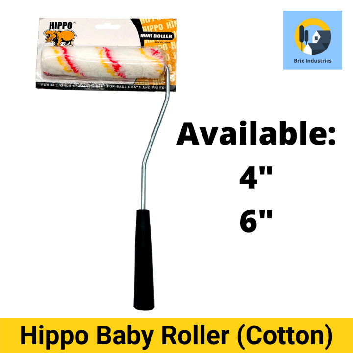 Hippo Cotton Baby Roller with Handle 4 or 6 inches Mini Roller for All ...