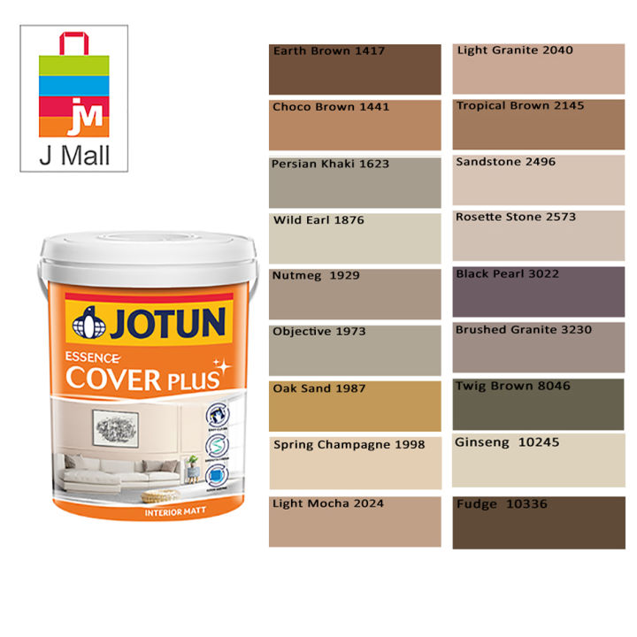 *📌📌* (1417-10336) 5L Jotun Paint Essence Cover Plus Matt Shades of Brown | Lazada