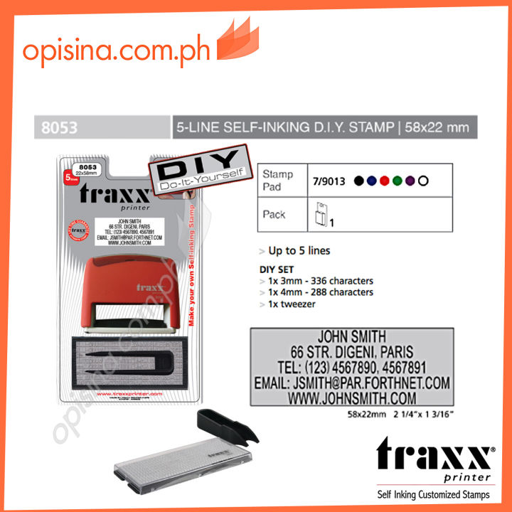 TRAXX 8053 SELF INK DIY STAMP 58X22 MM 5 LINES | Lazada PH
