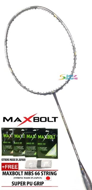 MAXBOLT WOVEN TECH 60 (GOLDEN) BADMINTON RACKET - FOC STRING & PU SUPER ...