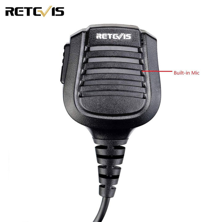 Retevis 2 Way Radio Mic Shoulder Speaker Mic IPX5 Waterproof 3.5mm ...