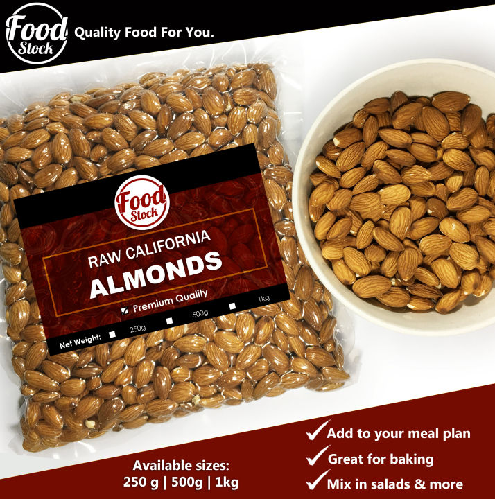 Food Stock California Raw Almonds (250g, 500g, 1kg) | Lazada PH