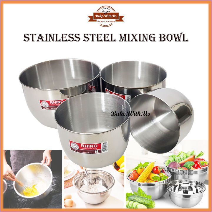 Stainless Steel Mixing Bowl Bakeware Flour Basin Salad Bowl Steamer ...
