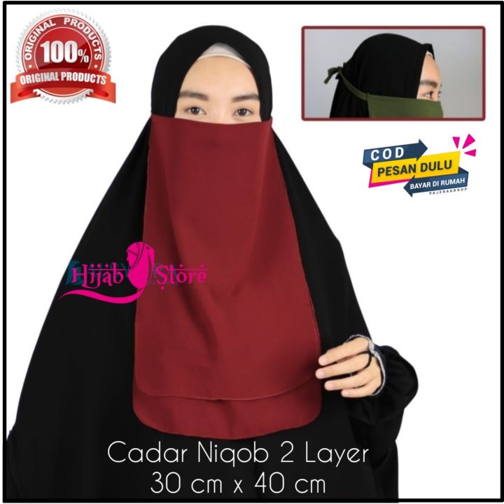 Cadar tali 2 Layer - cadar niqob 2 layer murah panjang | Lazada Indonesia