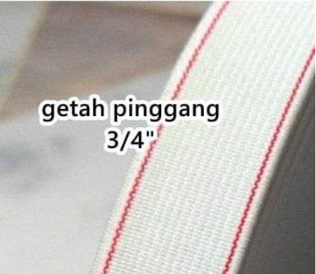 Getah Merah Kain 3/4" / 0.75" Red Edge Elastic by meter | Lazada