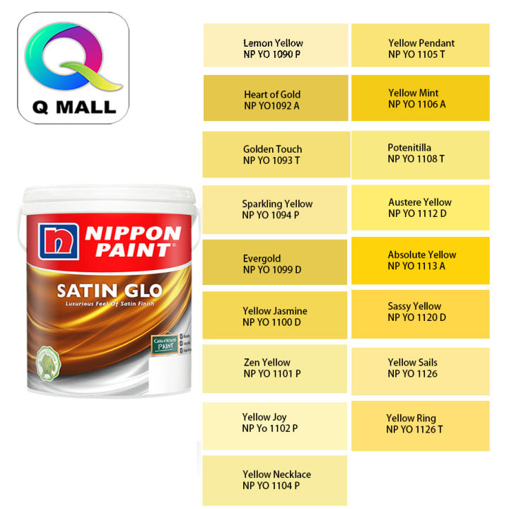 (1090-1126) 1L Nippon Paint Interior Satin Glo Zingy Yellows & Oranges ...