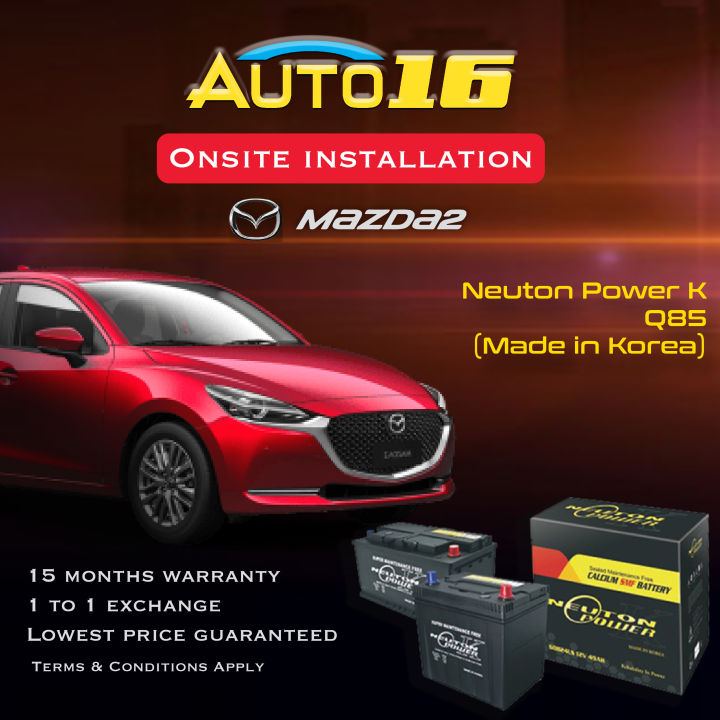 Mazda 2 Car Battery 75D23L/Q85 Made In Korea Battery | Lazada Singapore