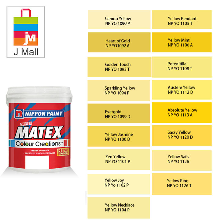 (1090-1126) 1L Nippon Paint Interior Super Matex Zingy Yellows ...
