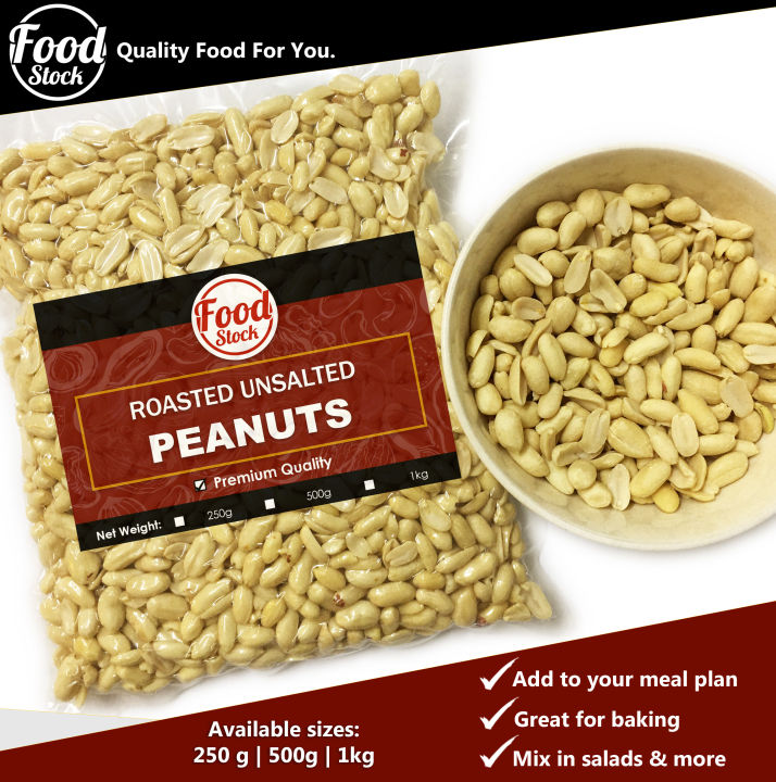 Food Stock Roasted Peanuts Unsalted (250g, 500g, 1kg) | Lazada PH