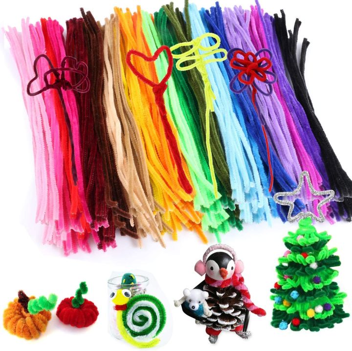 FS 010 6 Pieces Craft Fuzzy Wires (Assorted Colors) Arts and Crafts ...