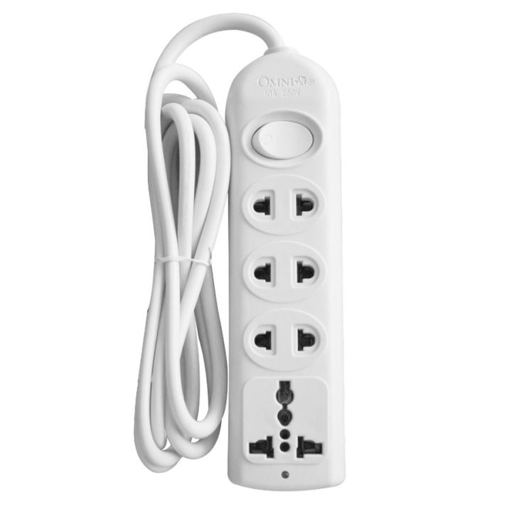 OMNI Extension Cord Set 4 Gang with Universal Outlet & Switch (WER-103 ...