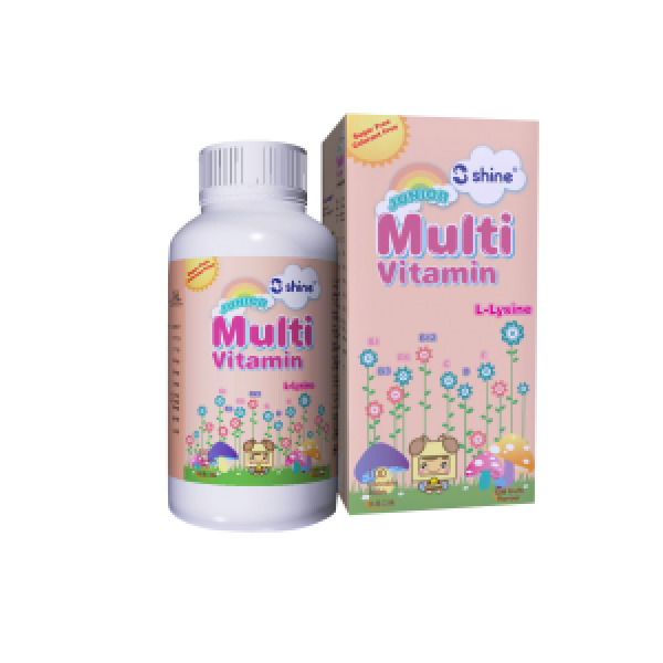 Shine Junior Multivitamin L-Lysine Tutti Frutti Flavour 100 Chewable ...