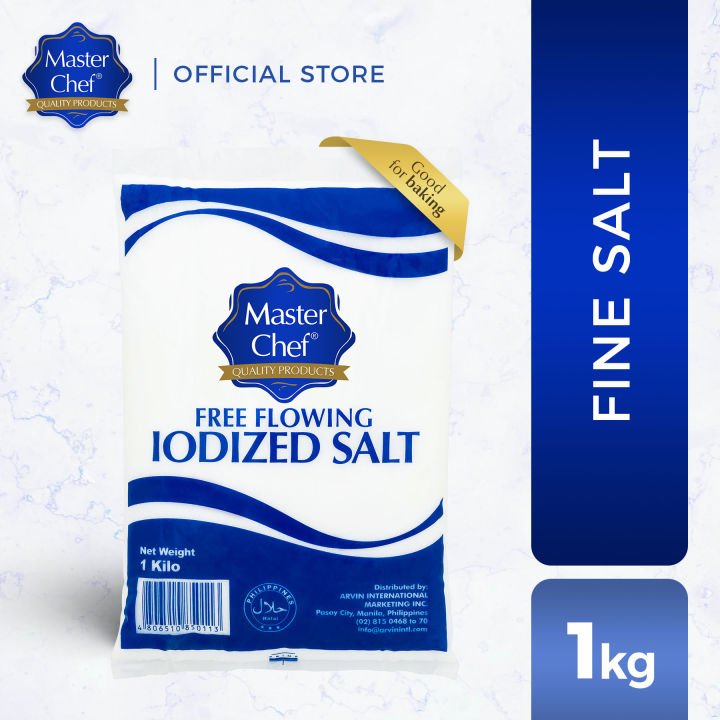 Master Chef Fine Iodized Salt 1kg (99.9% Purity, Never Hardens, Free ...