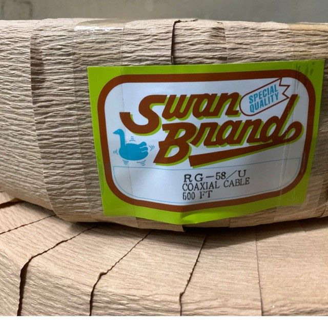 Swan Brand Japan RG58 Coaxial Cable 1 roll / 500 feet / 150 meters ...