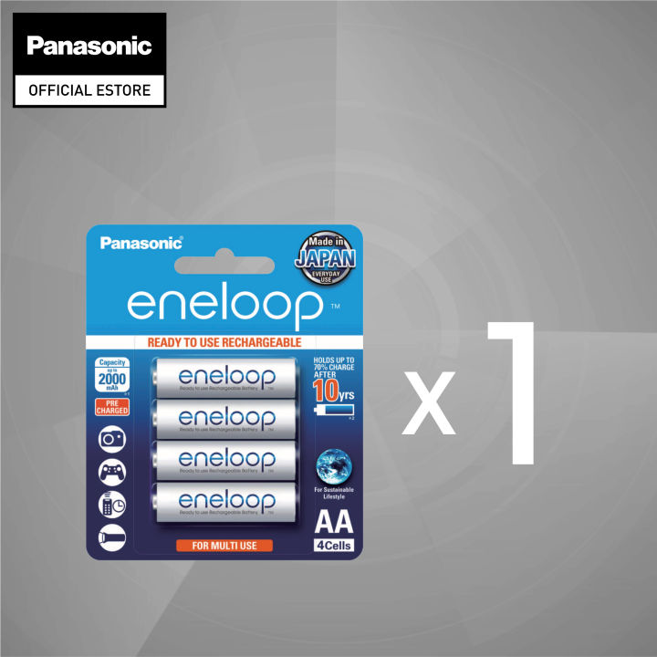 Panasonic Eneloop Aa Rechargeable Battery Pack Of 4 White Bk 3mcce