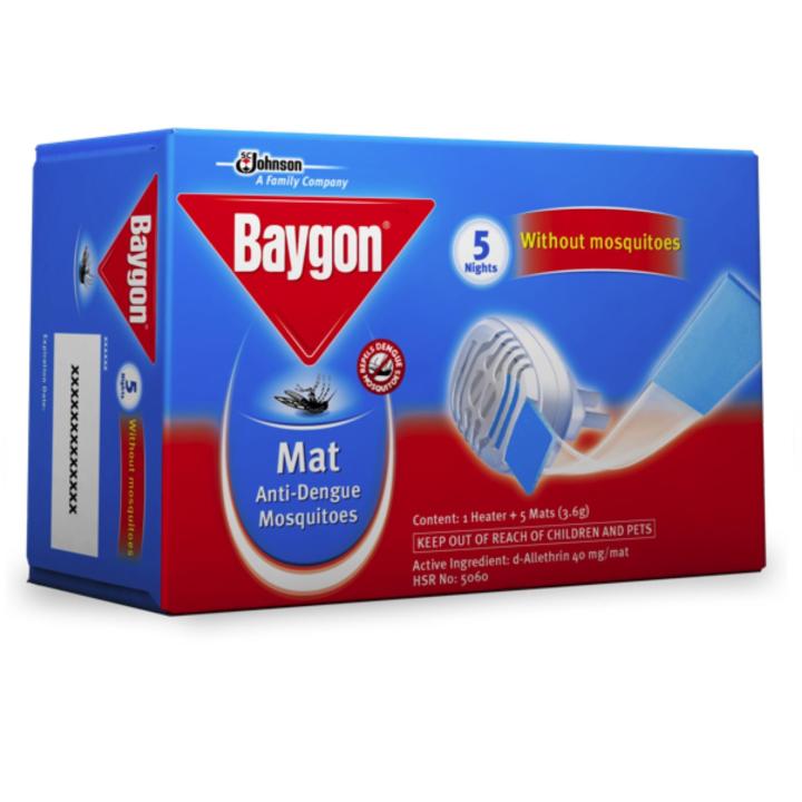 Baygon Anti Mosquito Mat Starter Pack (1 Heater + 5 Mats) - Pack of 2 ...