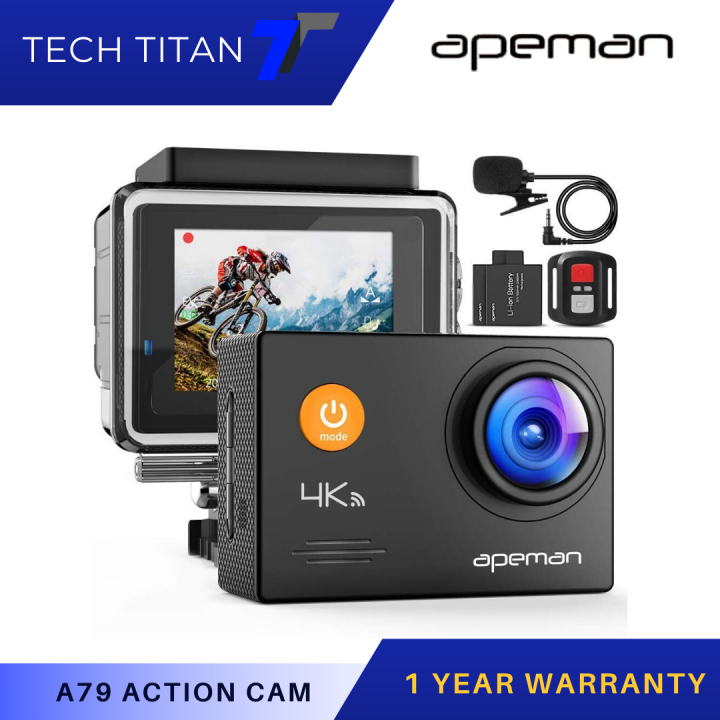 APEMAN A79 4K Action Vlogging Camera 16MP WiFi External Microphone ...