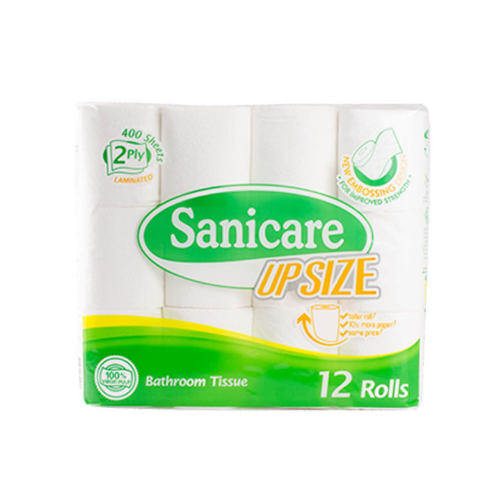 Sanicare Upsize Bathroom Tissue 2 ply - 12 Rolls x 1 Pack | Lazada PH