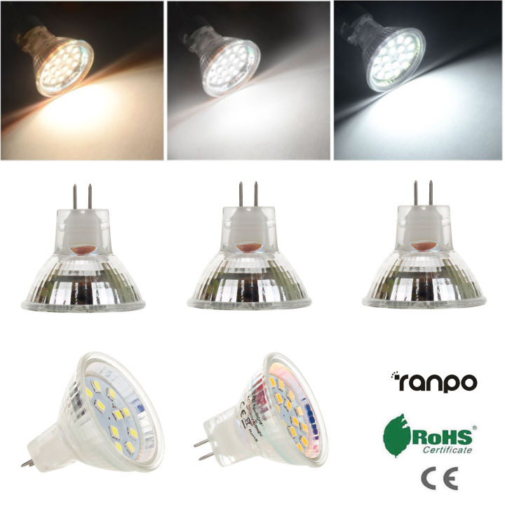RANPO Mini MR11 GU4 LED Spot Light Bulbs AC/DC 12V 24V 30V 2835 SMD 2W 3W 12 18 LED Chips Cool ...