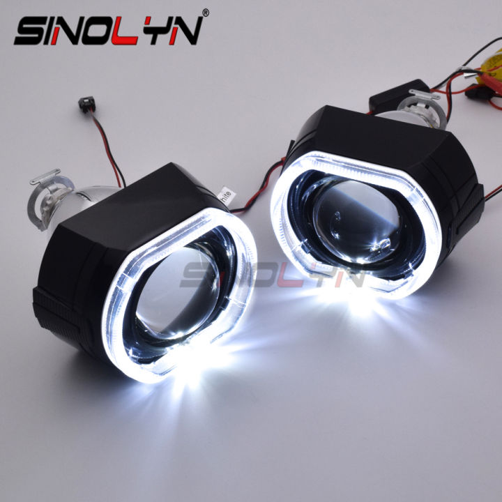 LED DRL Angel Eyes Halo HID Bixenon Projector Lens Car Motorcycle ...