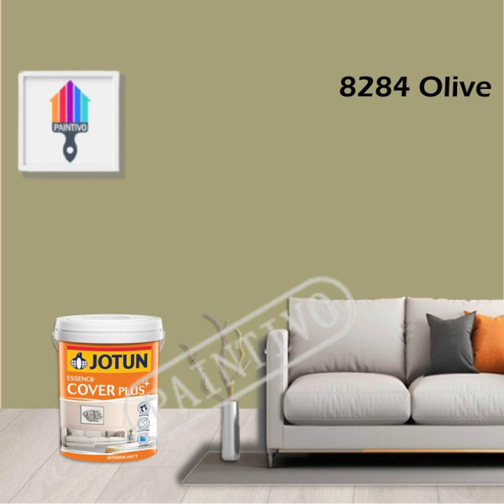 8284 Olive 1L Jotun Essence Cover Plus Matt Colour Interior Wall Paint ...