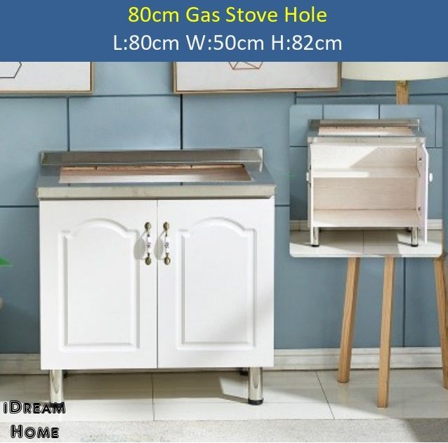 [SELF ASSEMBLY] Stainless Steel Wood Kitchen Cabinet with Stainless ...