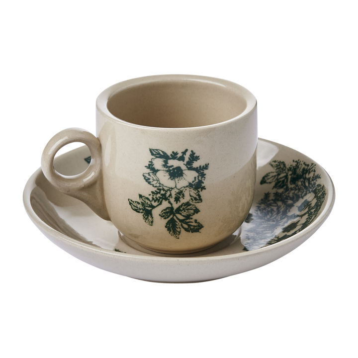 Traditional Coffeeshop Coffee (Kopi) / Tea (Teh) Floral Cup Set ...