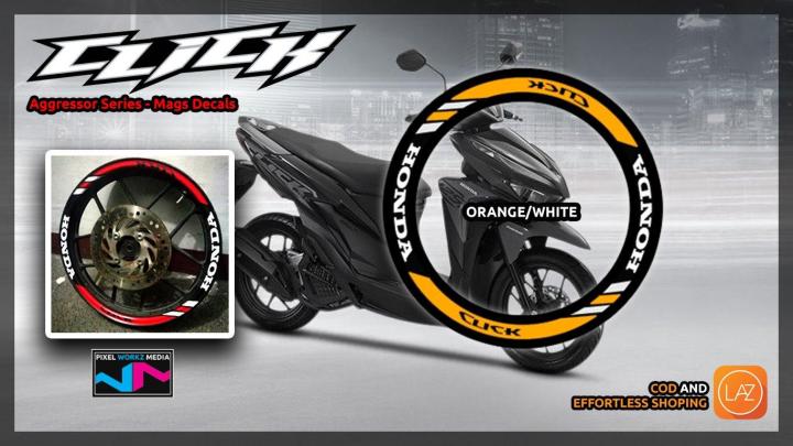 Honda Click Mags Decals - Aggressor Series - ORANGE | Lazada PH