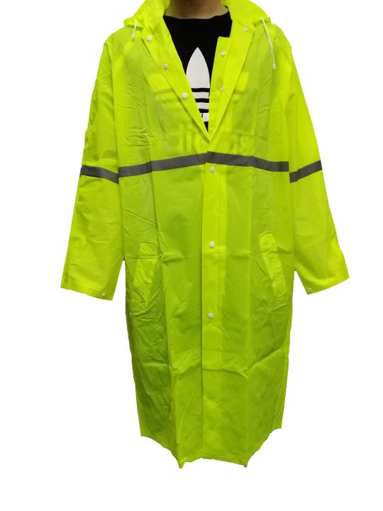 Reusable Unisex High-Visibility Long Raincoat (With Reflective Strips ...