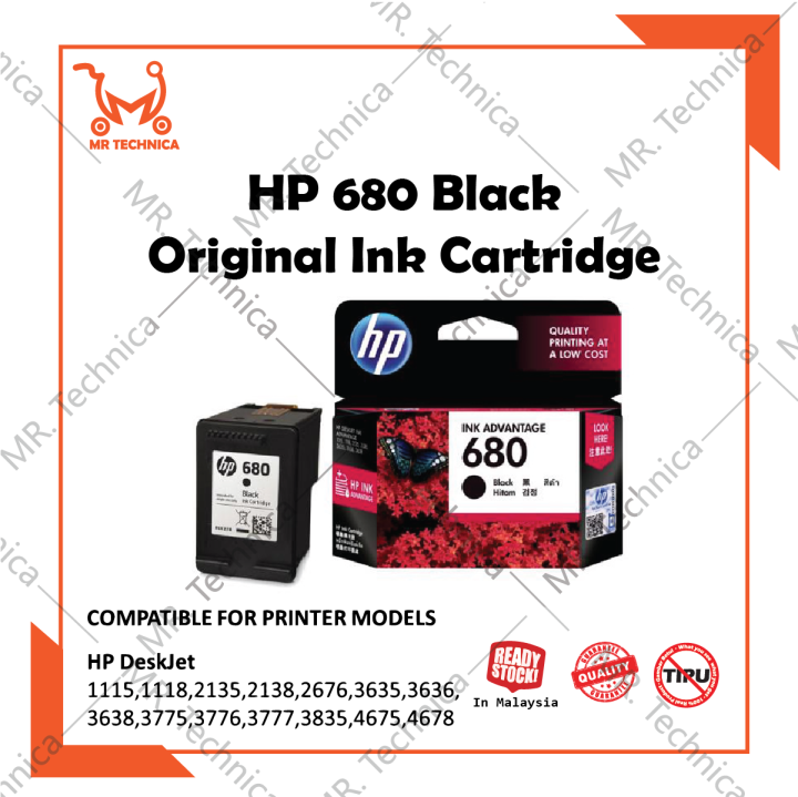 HP 680 {100%ORIGINAL} Single Pack [Black / Tri-Color] & Combo pack ...