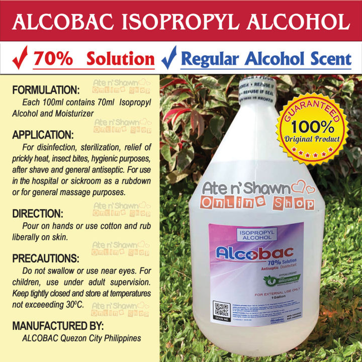 Alcobac 70% Isopropyl Alcohol 1gallon - Regular Scent | Lazada PH