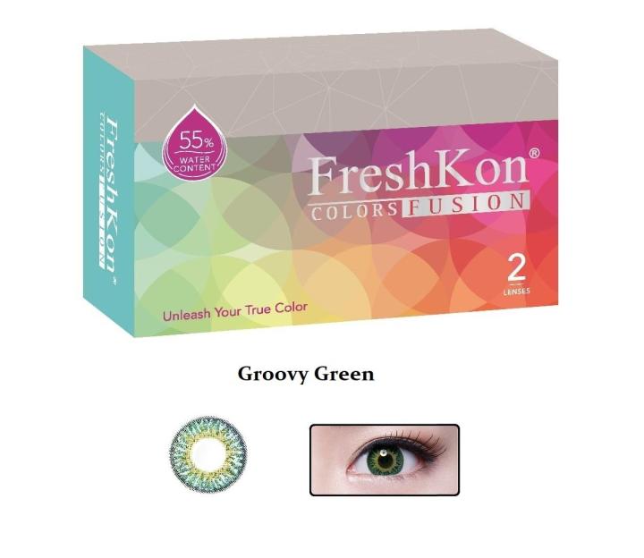 FreshKon Contact Lens in Groovy Green 1-Month Use Colors Fusion ...