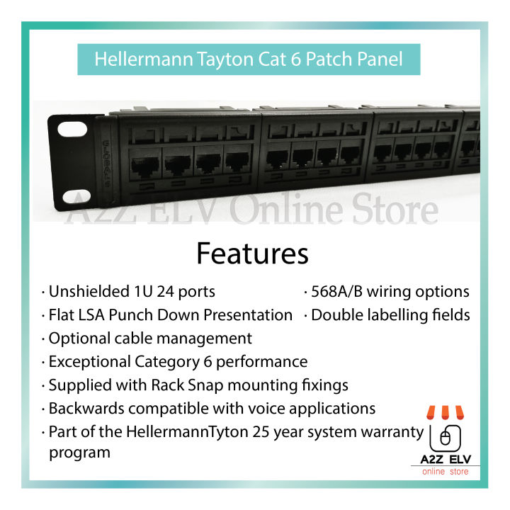 Cat 6 - 24 PORT UTP Patch Panel Hellermann Tyton | Lazada