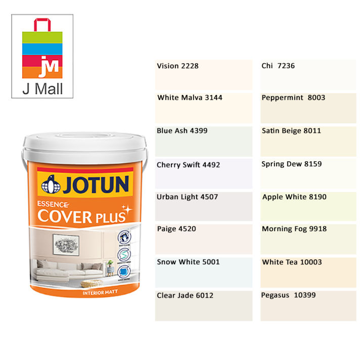*📌📌* (2228-10399) 5L Jotun Paint Essence Cover Plus Matt Shades of White | Lazada