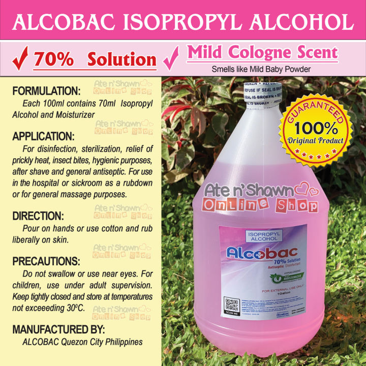 Alcobac 70% Isopropyl Alcohol 1gallon - Mild Cologne Scent | Lazada PH