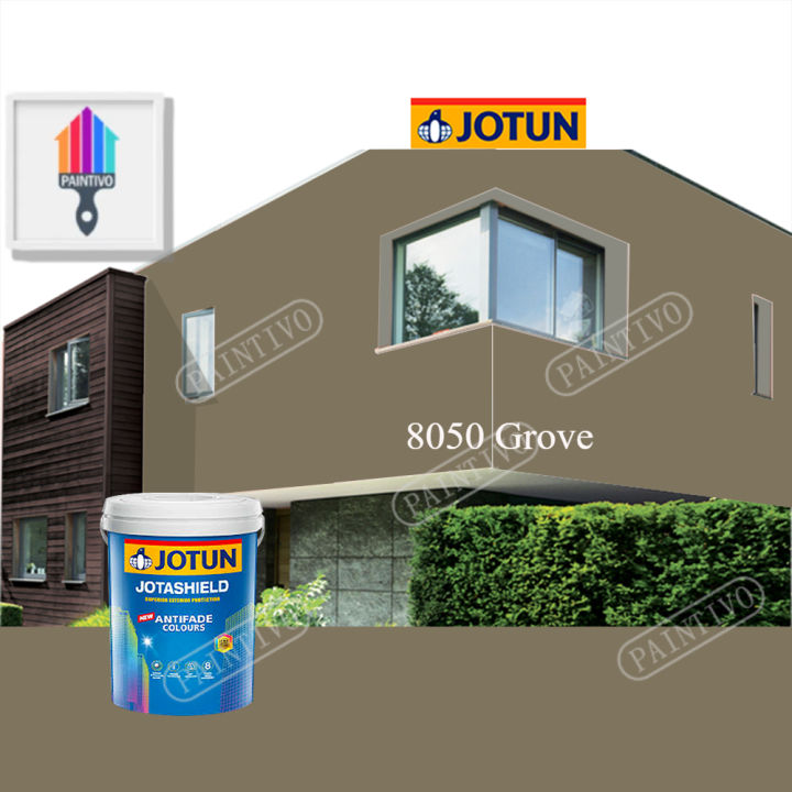 8050 Grove 1L Jotun Jotashield Antifade Colours Exterior Outdoor Wall ...