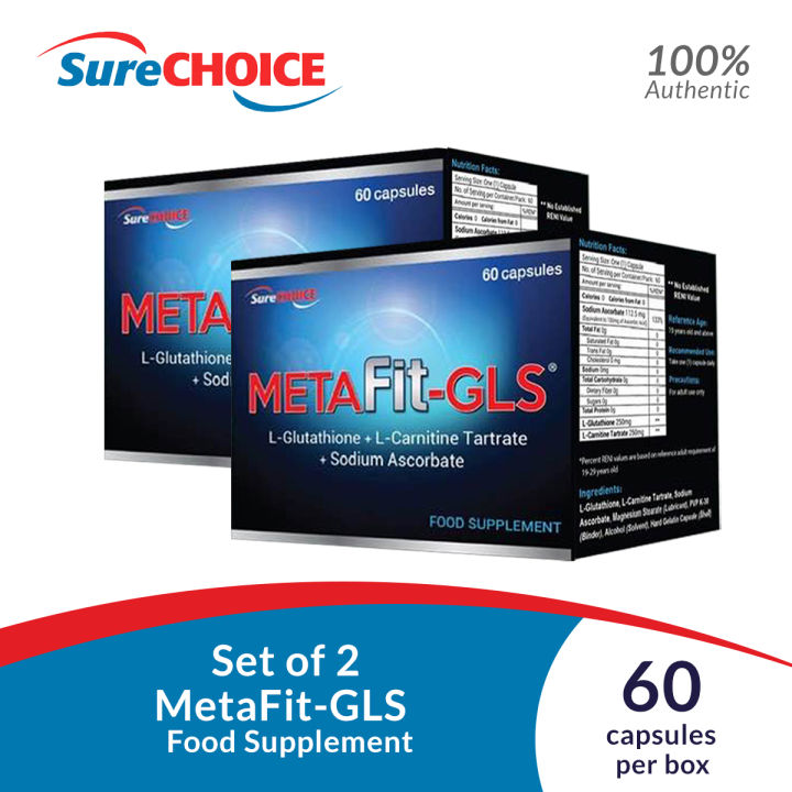 Metafit-GLS L-Glutathione 250mg + L Carnitine 250mg + Sodium Ascorbate ...