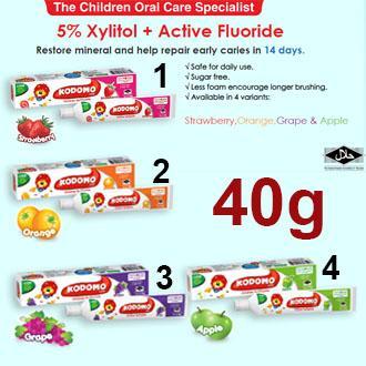 Kodomo Lion Toothpaste for Kids Strawberry,Orange,Grape & Apple 40g ...