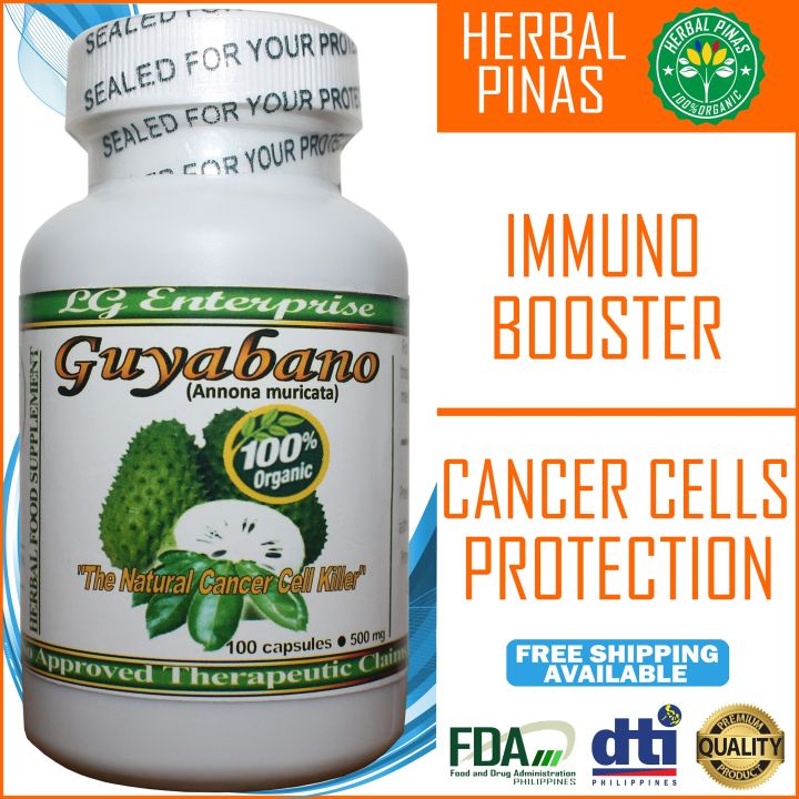 Guyabano Immuno Booster Pure and Natural 100 Capsules 500mg - Herbal ...